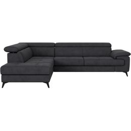 Ecksofa COTTA, B:286cm T:236cmlava, 100% Polyester (PES), Wohnzimmer, Sofas, "Astra L-Form, B: 286 cm", mit Kopfteilverstellung, optional