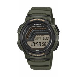 Herren Chronographdunkelgr&uuml;n, CASIO TIMELESS COLLECTION, Armbanduhren, Quarzuhr, Armbanduhr, Herrenuhr, digital, automatischer Kalender
