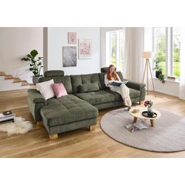 Ecksofa DIE PLANBAR, B:316cm H:86cm T:177cmforest, 88% Polyester;12% Polyamid, Wohnzimmer, Sofas, "PP-LA19101 L-Form, Breite 316 cm", wahlweise mit