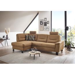 Ecksofa DIE PLANBAR, B:244cm H:88cm T:160cmzimt, 100% Polyester, Wohnzimmer, Sofas, "PP-PF23172 L-Form, Breite 244 cm", Eckgarnitur mit besonders
