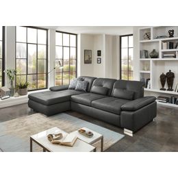 Ecksofa DIE PLANBAR, B:309cm H:85cm T:195cm, grau, Wohnzimmer, Sofas, "PN-IN16012 L-Form, Breite 309 cm", inkl. Sitztiefenverstellung, optional mit