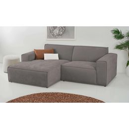 Ecksofa Home Affaire, B:228cm H:75cm T:156cm, grau, 100% Polyester, Wohnzimmer, Sofas, "Avelin, 228 cm, L-Form, Chenille, Struktur-Boucle", mit