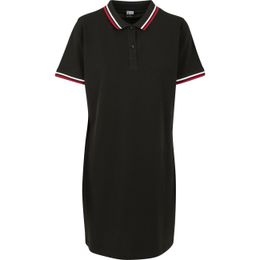 Urban Classics Damen Shirtkleid "Urban Classics Damen Ladies Polo Dress"schwarz, Gr. L, 100% Baumwolle, Kleider