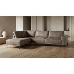 Ecksofa OTTO HOME, B:289cm H:85cm T:210cm, grau, 100% Polyester, Wohnzimmer, Sofas, "OLAND L-Form, B: 289 cm, Skandi-Design", Struktur, Flachgewebe,