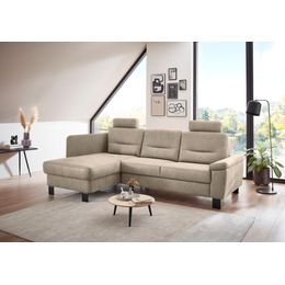 Ecksofa DIE PLANBAR, B:244cm H:88cm T:160cmmandel, 100% Polyester, Wohnzimmer, Sofas, "PP-PF23172 L-Form, Breite 244 cm", Eckgarnitur mit besonders