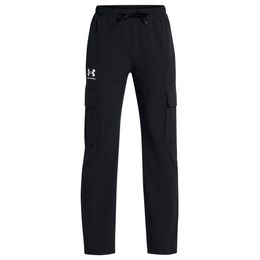 Under Armour M&auml;dchen Sporthose "UA B ICON WOVEN PANT"schwarz,, wei&szlig;, Gr. M, Obermaterial: 87% Polyester, 13% Elasthan, Hosen