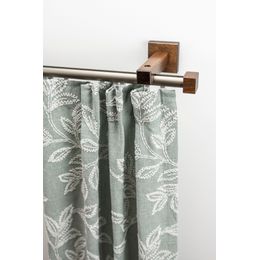 Gardinenschiene Garesa, L:180cm, braun, Gardinenstangen, "Cubus, Quad Innenlauf", Innenlauf-Vorhanggarnitur, verl&auml;ngerbar, Holz-Aluminium