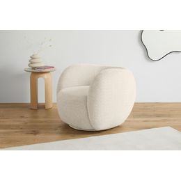 Sessel, B:95cm H:75cm T:90cmcreme, HOMSY BY ANA JOHNSON, 100% Polyester, Wohnzimmer, Sessel, "Pebbla, exklusiver, formsch&ouml;ner Designsessel,
