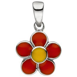 Jobo M&auml;dchen Blumenanh&auml;nger "Anh&auml;nger Kinderanh&auml;nger Blume 12 mm", Silber 925 (Sterlingsilber)rot, Silber 925 (Sterlingsilber), Schmuckanh&auml;nger, 925