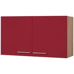 Wiho-K&uuml;chen H&auml;ngeschrank WIHO K&Uuml;CHEN, B:100cm H:56,5cm T:35cm, rot, K&uuml;che, Schr&auml;nke, "Montana", 100 cm breit