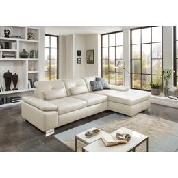 Ecksofa DIE PLANBAR, B:309cm H:85cm T:195cm, wei&szlig;, Wohnzimmer, Sofas, "PN-IN16012 L-Form, Breite 309 cm", inkl. Sitztiefenverstellung, optional mit