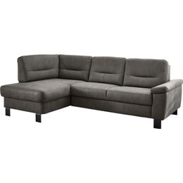 Ecksofa DIE PLANBAR "PP-PF23172 L-Form, Breite 244 cm", grau (anthrazit), B:244cm H:88cm T:160cm, 100% Polyester, Sofas, Ecksofa, Eckgarnitur mit besonders kleinem Stellma&szlig; ca. 160 x 244 cm