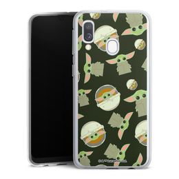 DeinDesign Galaxy A40 Handy Silikon H&uuml;lle Case transparent Handyh&uuml;lle Official Licensed Product Star Wars Muster Baby Yoda Silikon Case