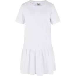 Urban Classics M&auml;dchen Shirtkleid "Urban Classics Damen Girls Valance Tee Dress"wei&szlig;, Gr. 146, unifarben, 100% Baumwolle, Kleider