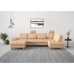 Sit & More Wohnlandschaft SIT & MORE, B:338cm H:88cm T:172cm, braun, 100% Polyester, Sofas, "Westham U-Form", wahlweise mit Bettfunktion, Bettkasten,