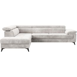 Ecksofa COTTA, B:286cm T:236cmnatural, 95% Polyester (PES) 5%Polyamid (PA), Wohnzimmer, Sofas, "Astra L-Form, B: 286 cm", mit Kopfteilverstellung,