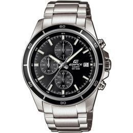 CASIO EDIFICE Damen Chronograph, silber, Armbanduhren, Quarzuhr,Armbanduhr,Herrenuhr, bis 10 bar wasserdicht,Edelstahlarmband