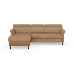 Sit & More Ecksofa SIT & MORE, B:257cm T:166cm, braun, 100% Polyester, Wohnzimmer, Sofas, "Marano L-Form", inklusive Kopfteilverstellung, wahlweise mit