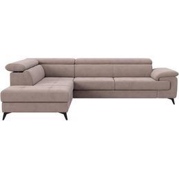Ecksofa COTTA, B:286cm T:236cmmud, 100% Polyester (PES), Wohnzimmer, Sofas, "Astra L-Form, B: 286 cm", mit Kopfteilverstellung, optional Bettfunktion