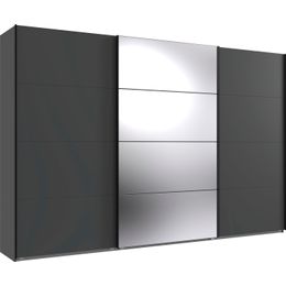 Schwebet&uuml;renschrank wimex, B:360cm H:236cm T:64cm, grau, Schr&auml;nke, "Norderstedt", INKLUSIVE 2 Stoffboxen und 2 zus&auml;tzliche Einlegeb&ouml;den, mit Spiegel