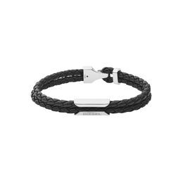 Diesel Kinder Armband "Schmuck Edelstahl Armschmuck Lederarmband", 18,5cm, Edelstahl Leder, schwarz, Edelstahl, Leder, Armb&auml;nder