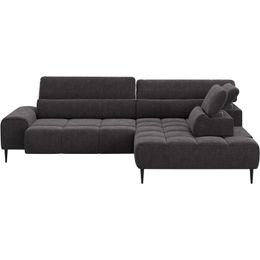Ecksofa COTTA, B:298cm T:222cmmud, 100% Polyester (PES), Wohnzimmer, Sofas, "Theo L-Form, B: 298 cm", mit Kopfteilverstellung, optional