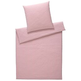 Bettw&auml;sche Elegante, rosa, Seersucker, Obermaterial: 100% Baumwolle, Bettw&auml;sche, "Sandvig", angenehmes Hautgef&uuml;hl