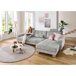 Ecksofa DIE PLANBAR, B:316cm H:86cm T:177cmsilber, 88% Polyester;12% Polyamid, Wohnzimmer, Sofas, "PP-LA19101 L-Form, Breite 316 cm", wahlweise mit