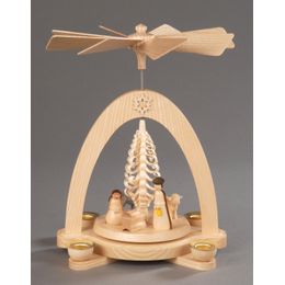 Albin Preissler Weihnachtspyramide "Christi Geburt, Handwerkskunst aus dem Erzgebirge", 20cm, beige, Weihnachtspyramiden, H&ouml;he ca. 20 cm,