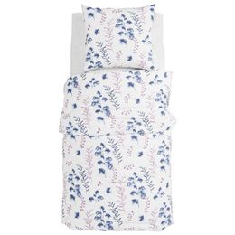 Bettw&auml;sche Grundblau, Satin, Obermaterial: 100% Baumwolle, Bettw&auml;sche, "Eucalipta Bettw&auml;sche", Aus 100% Baumwollsatin gefertigt