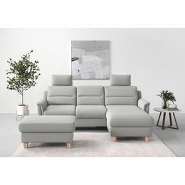 Sit & More Ecksofa SIT & MORE, B:234cm H:90cm T:168cm, silber, Wohnzimmer, Sofas, "Far&ouml; L-Form", inklusive Federkern, wahlweise mit Bettfunktion und Bettkasten