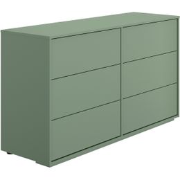 Kommode GAMI, B:140cm H:80cm T:45cm, gr&uuml;n, Spanplatte, Schlafzimmer, Sideboards, "Jade", Kommode mit 6 Schubladen