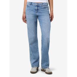 Noisy may Damen Low-rise-Jeans "NMNILA LW WIDE JEANS AZ435LB NOOS", blau, Gr. 27, unifarben, Denim/Jeans, Obermaterial: 99% Baumwolle, 1% Elasthan,