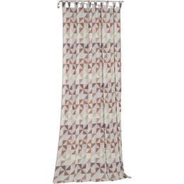 Vorhang WIRTH, B:132cm H:315cm, orange, Jacquard, Baumwolle, Polyester, Wohnzimmer, Gardinen, "Berlare"
