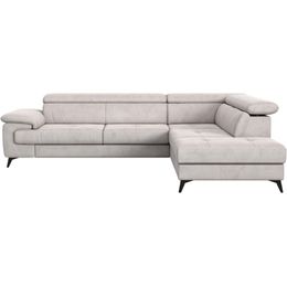 Ecksofa COTTA, B:286cm T:236cmsnow, 100% Polyester (PES), Wohnzimmer, Sofas, "Astra L-Form, B: 286 cm", mit Kopfteilverstellung, optional