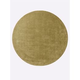 Teppich HEINE HOME, B:70cm H:15mm L:140cm, gr&uuml;n, Wolle, Wohnzimmer, Teppiche