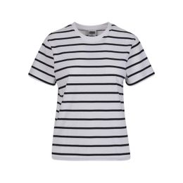 Urban Classics Damen T-Shirt "Urban Classics Damen Ladies Striped Boxy Tee"schwarz, wei&szlig;, Gr. XS, gestreift, 100% Baumwolle, Shirts