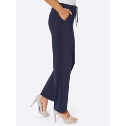 Lady Damen Jerseyhose, blau, Gr. 50, unifarben, 95% Polyester, 5% Elasthan, Hosen