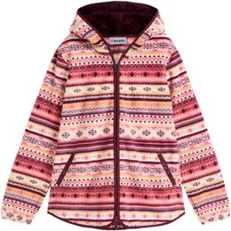 bonprix Damen Fleecejacke "Kapuzen-Fleecejacke mit Norweger-Muster", wei&szlig;, Gr. 36, gemustert, Fleece, Obermaterial: 100% Polyester. Kapuzenfutter: