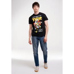 logoshirt Herren T-Shirt "Marvel Comics - Thor, Journey", schwarz, Gr. L, unifarben, 100% Baumwolle, Shirts, mit lizenziertem Print