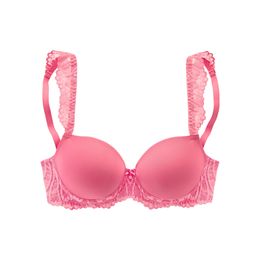 Lascana Damen Schalen-BH "Flora", Gr. 85, pink, Microtouch, Obermaterial: 88% Polyamid, 12% Elasthan, BHs, mit wundersch&ouml;nen Spitzentr&auml;gern und edlem