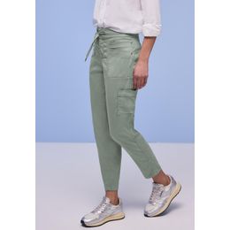 Street One Damen Jogger Pants "Style Bonny", gr&uuml;n, Gr. 44, unifarben, Web, Obermaterial: 60% Lyocell, 37% Baumwolle, 3% Elasthan, Hosen, mit
