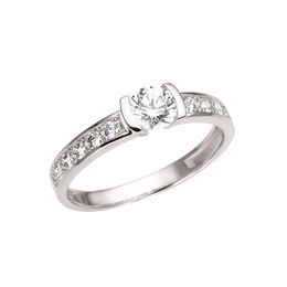 Firetti Damen Goldring "Schmuck Geschenk Gold 333 Vorsteckring, Verlobungsring", 16, Wei&szlig;gold 333, 2,4mm, wei&szlig;, Wei&szlig;gold 333, Fingerringe, mit
