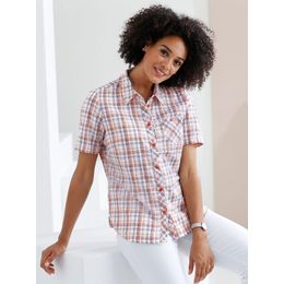 Classic Basics Damen Hemdbluse, orange, Gr. 54, gemustert, kariert, 100% Baumwolle, Blusen