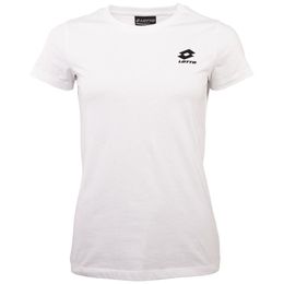 Lotto Damen T-Shirt, wei&szlig;, Gr. XS, unifarben, 100% Baumwolle, Shirts, - in k&ouml;rpernaher Form