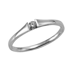 OROLINO Damen Fingerring "Gold 585 mit Brillant 0,08ct.", 056 (17,8), 0,08 SI = kleine Einschl&uuml;sse, Gold, wei&szlig;, Gold, Fingerringe