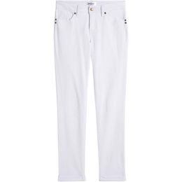 bonprix Damen Straight-Jeans "Straight Jeans Mid Waist, Stretch", wei&szlig;, Gr. 46, Denim/Jeans, Obermaterial: 97% Baumwolle, 3% Elasthan, Jeans, Regular
