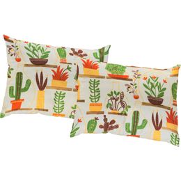 Dekokissen WIRTH, B:40cm L:60cm, orange, Polyester, Kinderzimmer, Dekokissen_Sitzkissen_Kissenh&uuml;llen, "Oakham", Kissenh&uuml;lle ohne F&uuml;llung, 2 St&uuml;ck