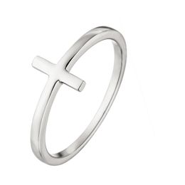 Jobo Damen Goldring "Kreuzring", 58, Wei&szlig;gold 375, wei&szlig;, Wei&szlig;gold 375, Fingerringe, 375 Wei&szlig;gold