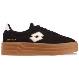 Lotto Damen Sneaker, Gr. 36, schwarz-wei&szlig;, Synthetik, mehrfarbig, Schuhe, - mit gepolsterter Schaftkante